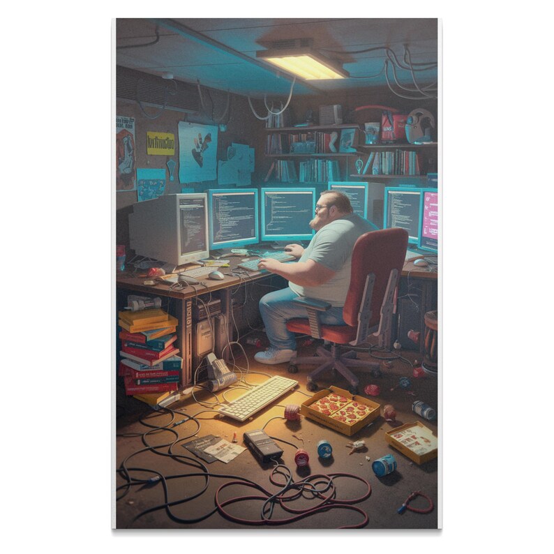 Funny Programmer Office Wall Art, Retro Computer Science Poster, Geek ...