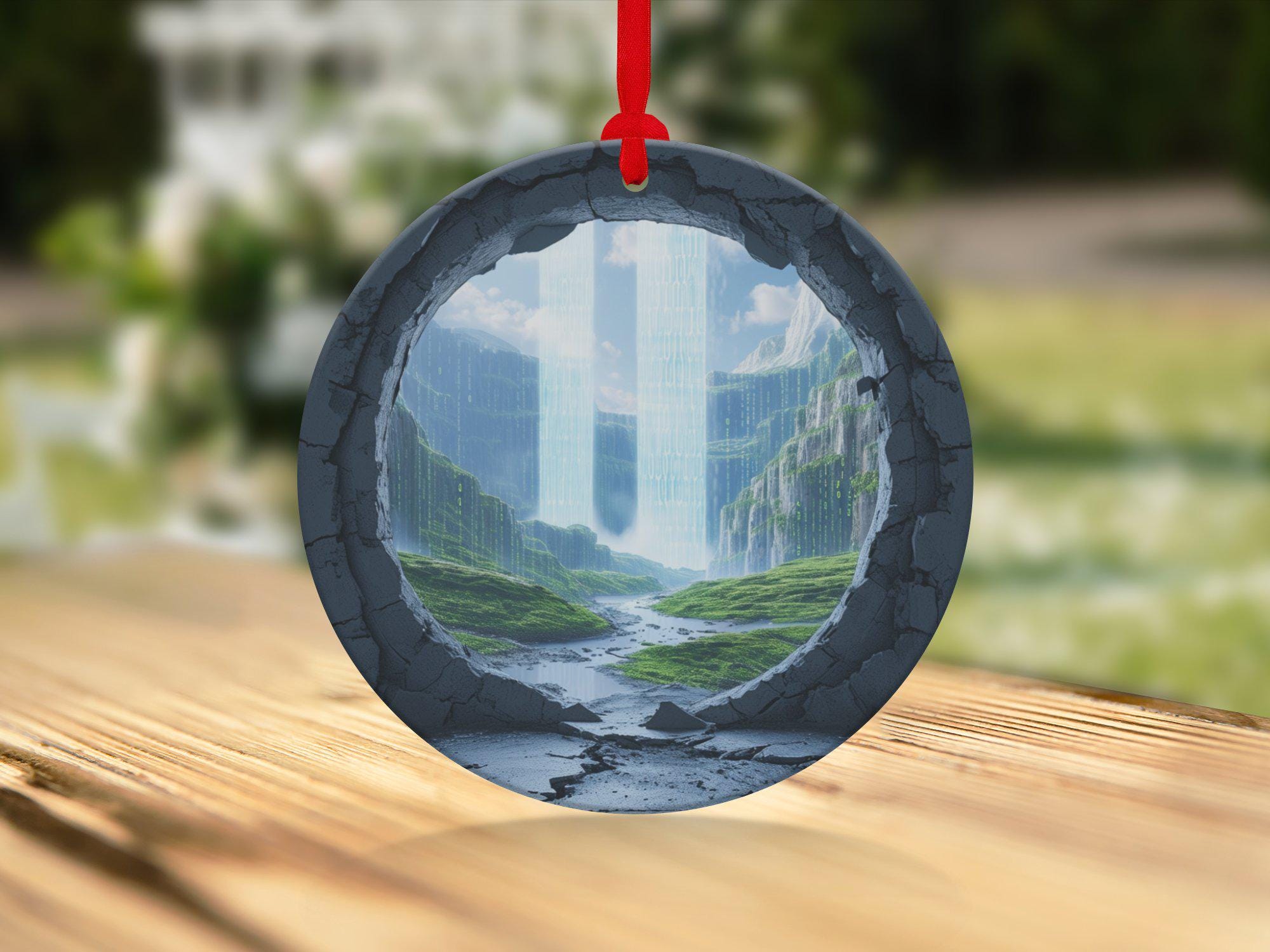 Tech-themed Nerd Geek Ornament, Sci-fi Digital Art Decoration, Unique ...