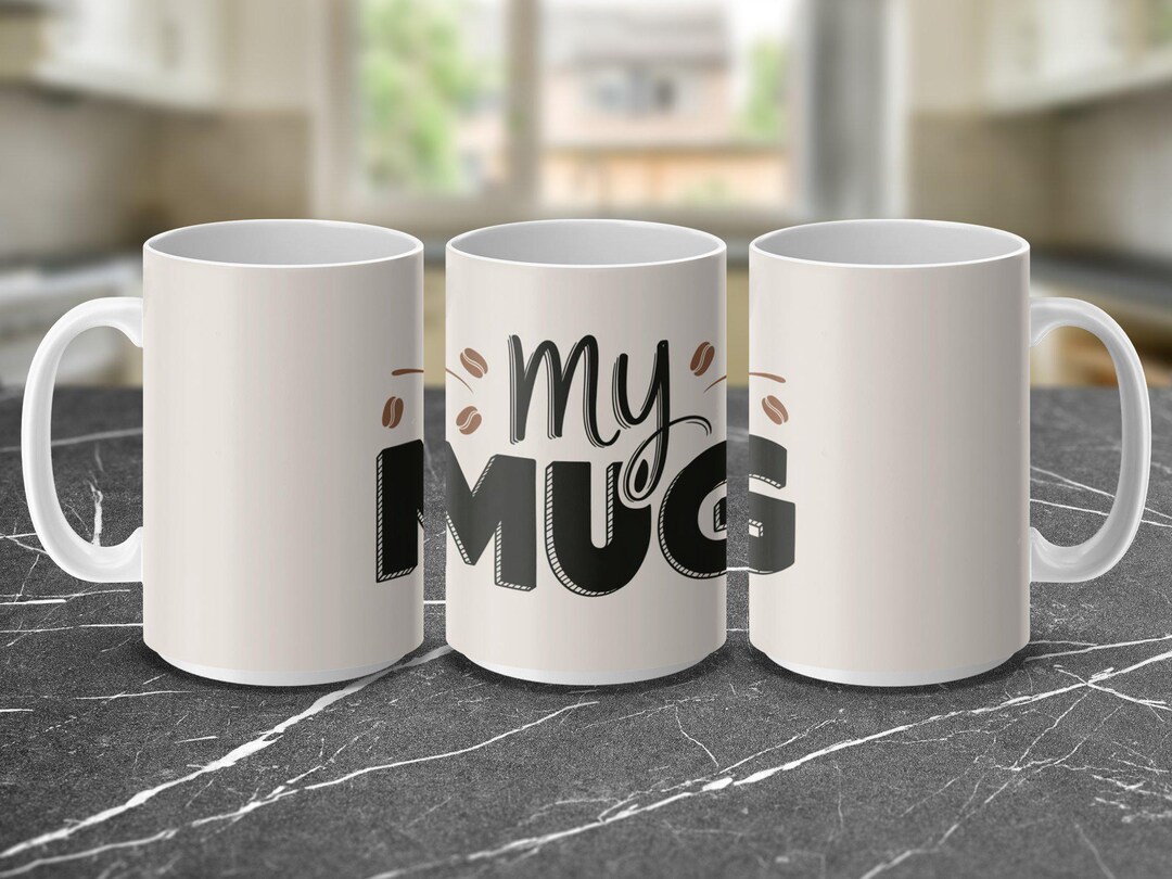 Minimalist My Mug Design, Stylish Coffee Mug, Unique MINE Mug ...