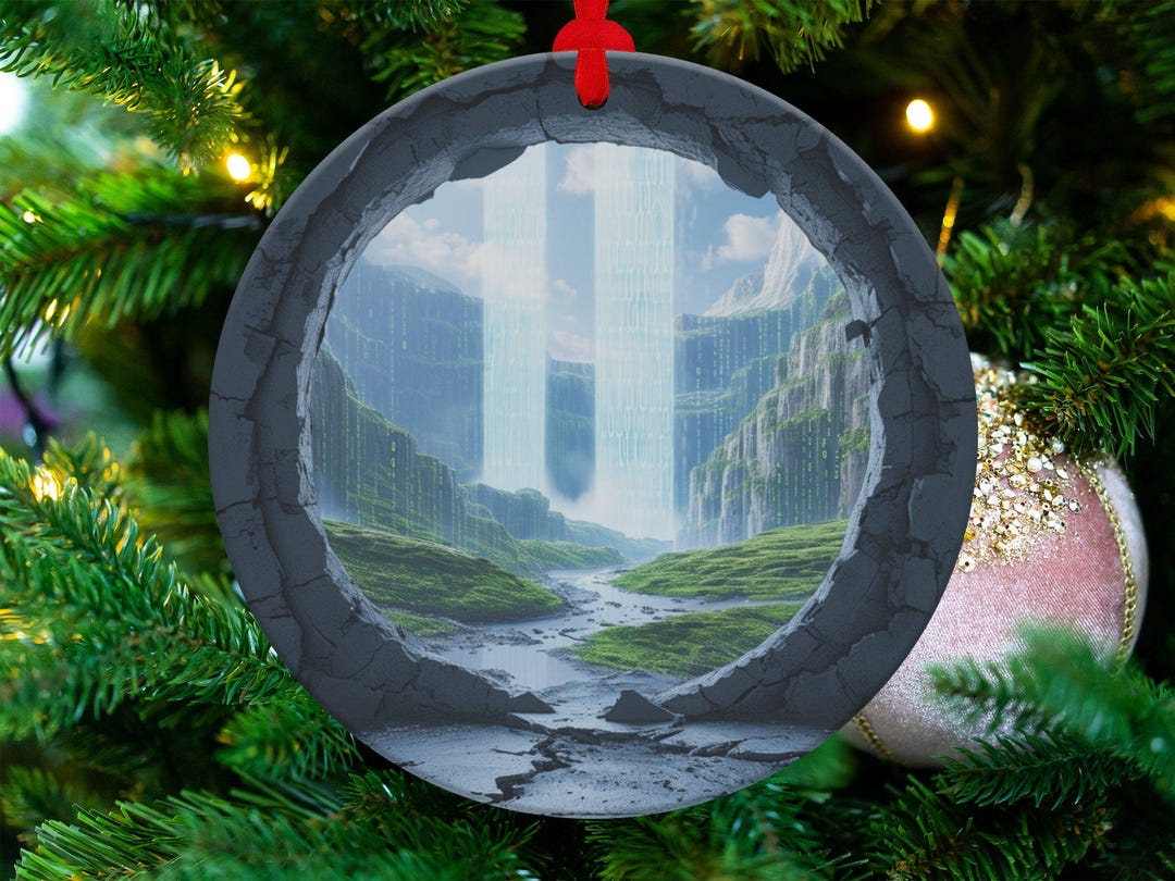 Tech-themed Nerd Geek Ornament, Sci-fi Digital Art Decoration, Unique ...
