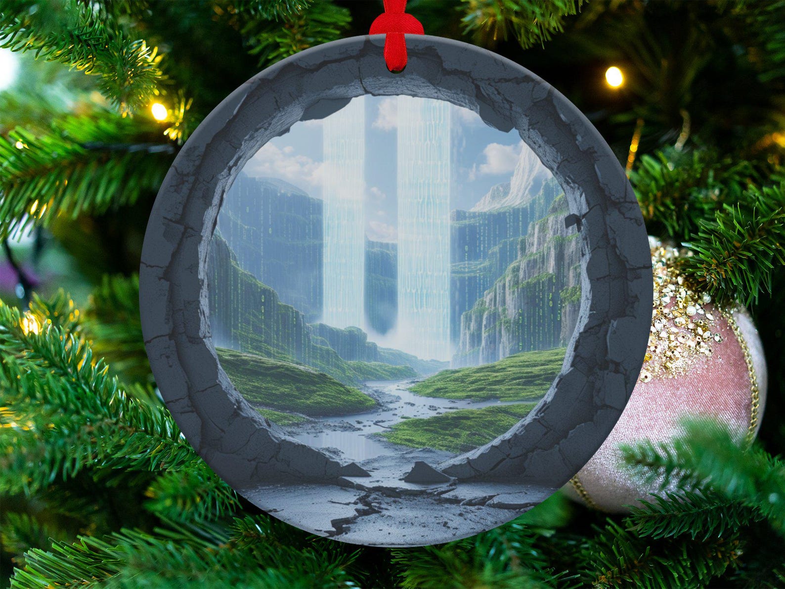 Tech-themed Nerd Geek Ornament, Sci-fi Digital Art Decoration, Unique ...