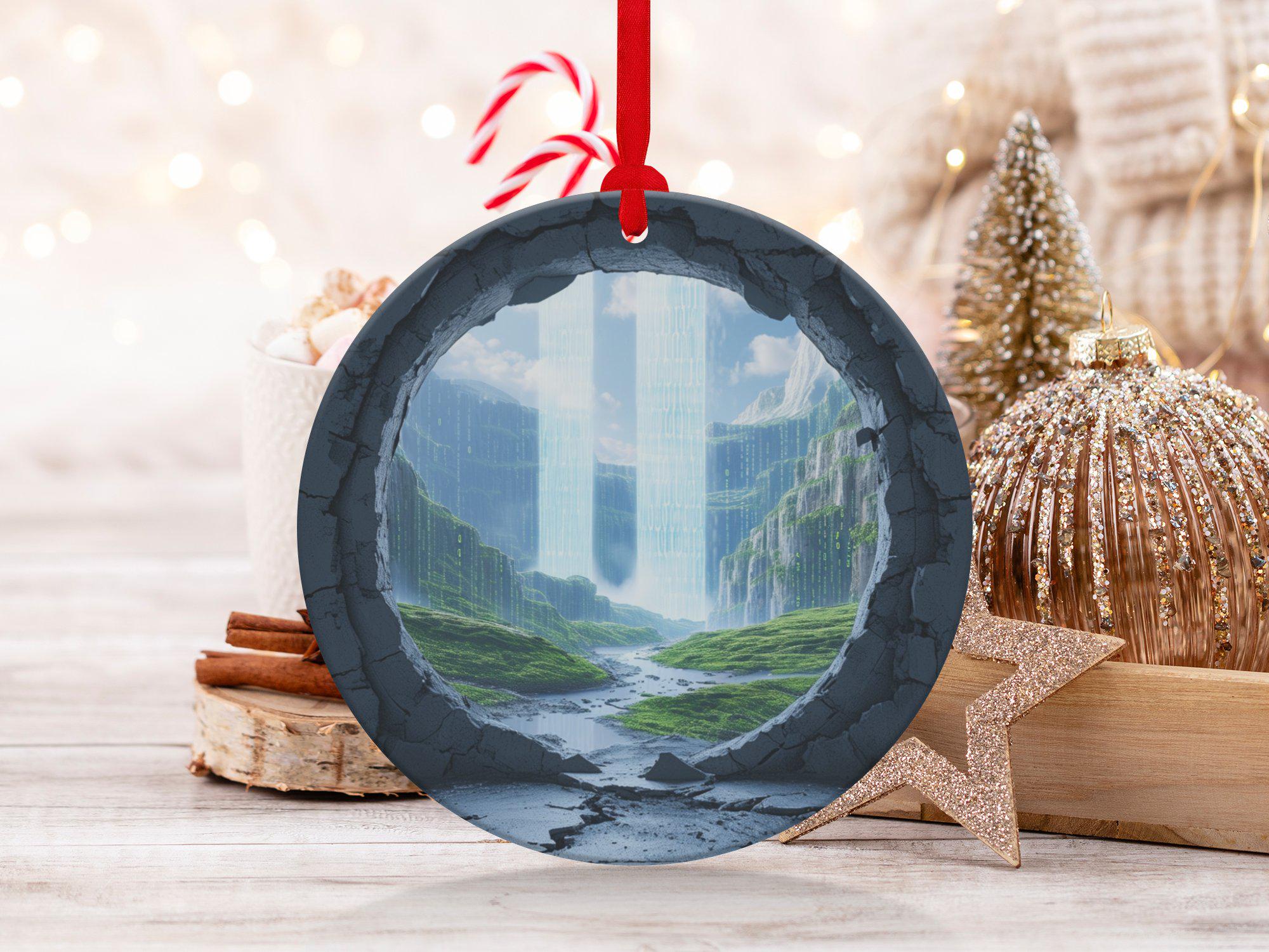 Tech-themed Nerd Geek Ornament, Sci-fi Digital Art Decoration, Unique ...