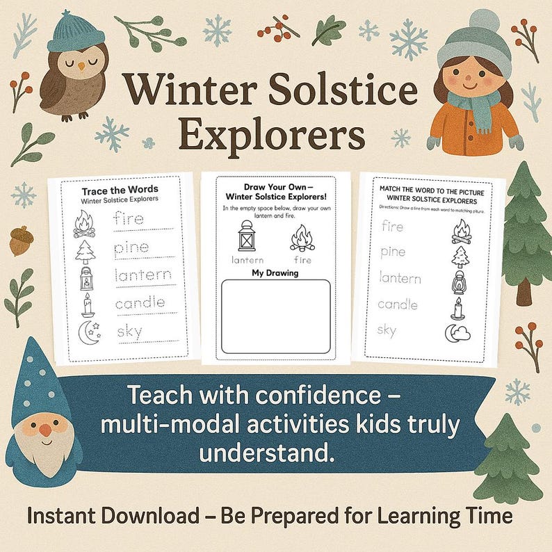 Preschool Activity Pack for Prepared Parents | Winter Solstice ...
