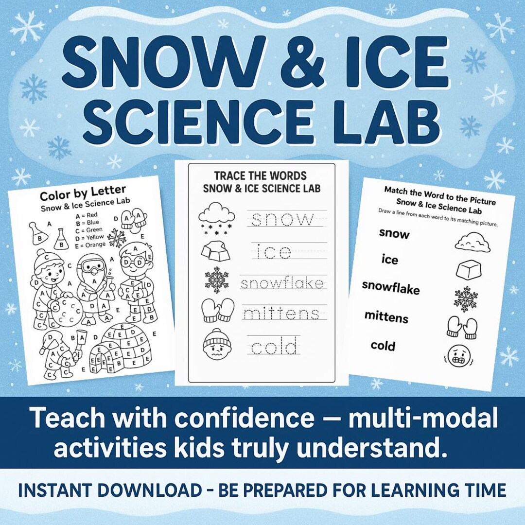 Preschool Worksheets for Confident Teachers | Snow & Ice Science Lab ...