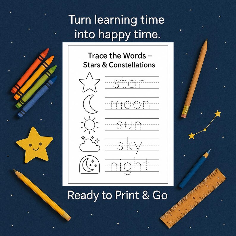 Preschool Worksheets for Early Learning – Stars & Constellations ...