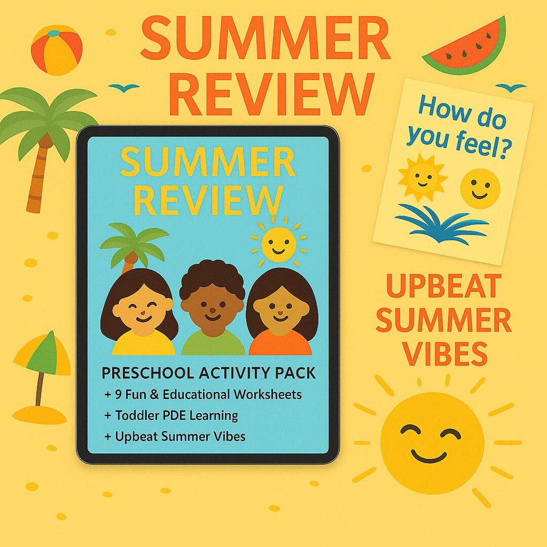 Summer Review Worksheet Bundle Preschool Pre-k Kindergarten | Printable ...