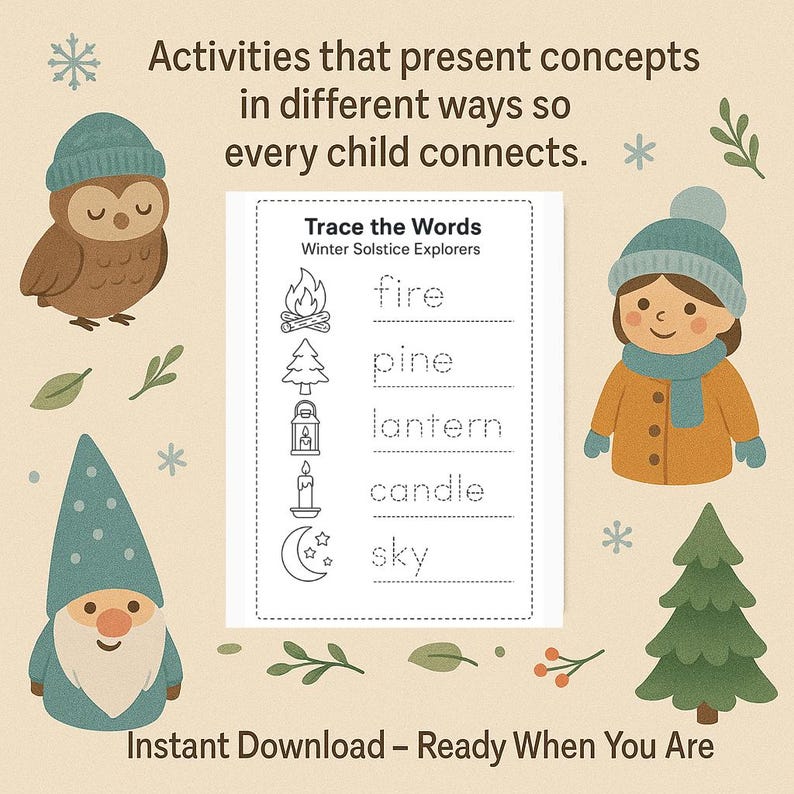 Preschool Activity Pack for Prepared Parents | Winter Solstice ...
