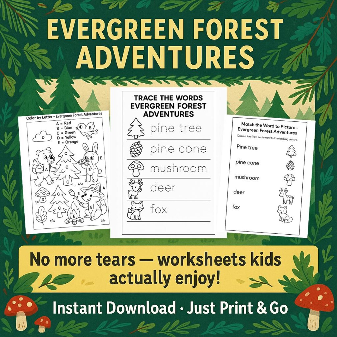 Preschool Worksheets for Early Literacy & Letters – Evergreen Forest ...