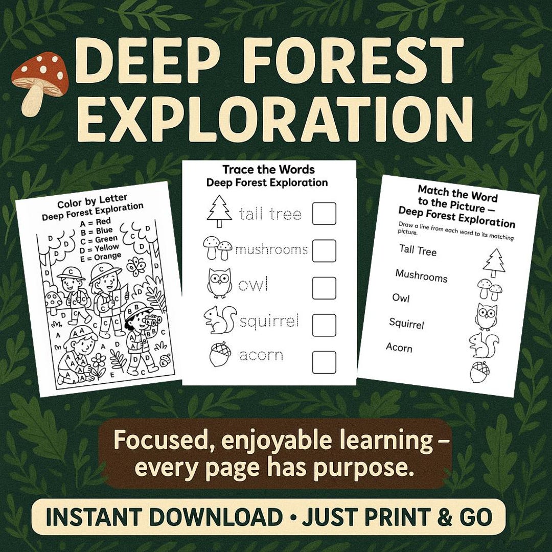 Preschool Worksheets for Calm & Focused Learning – Deep Forest ...