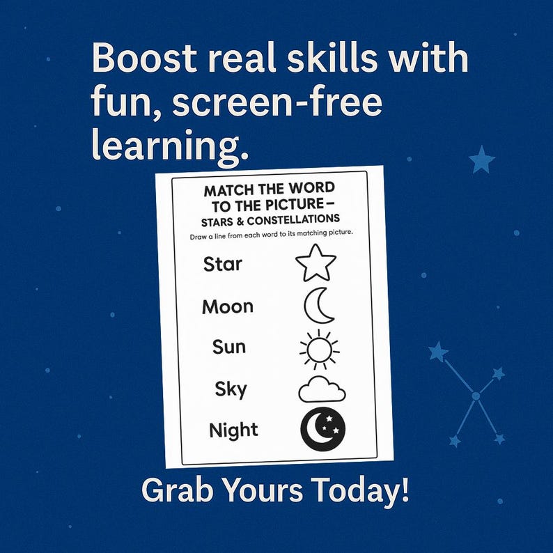 Preschool Worksheets for Early Learning – Stars & Constellations ...