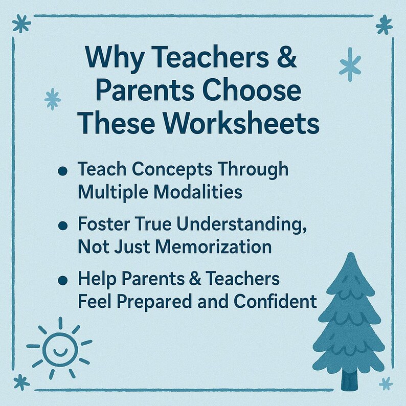Preschool Worksheets for Multi-sensory Learning | Winter Solstice ...