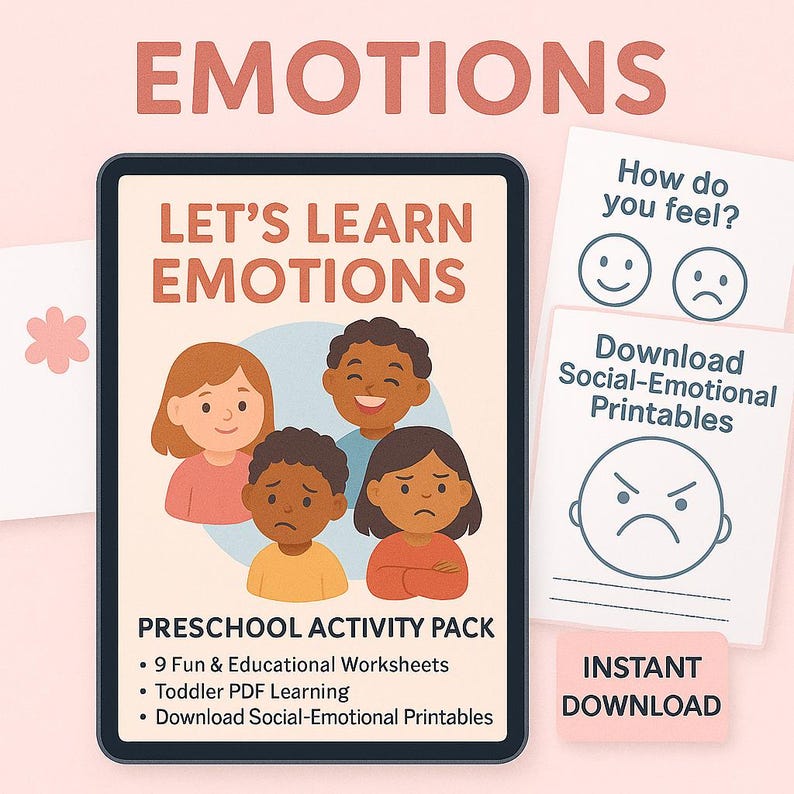 Back to School Emotions Worksheets for Preschool | Feelings Printable ...