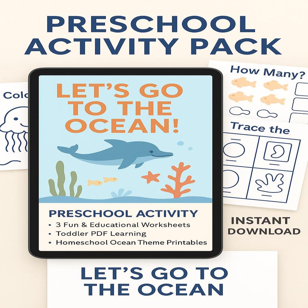 Ocean Activities for Toddlers Preschool | Color by Number, Find the ...