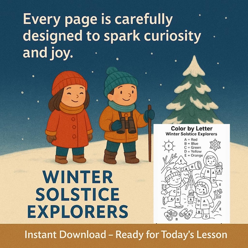 Preschool Worksheets for Peaceful Learning Moments – Winter Solstice ...