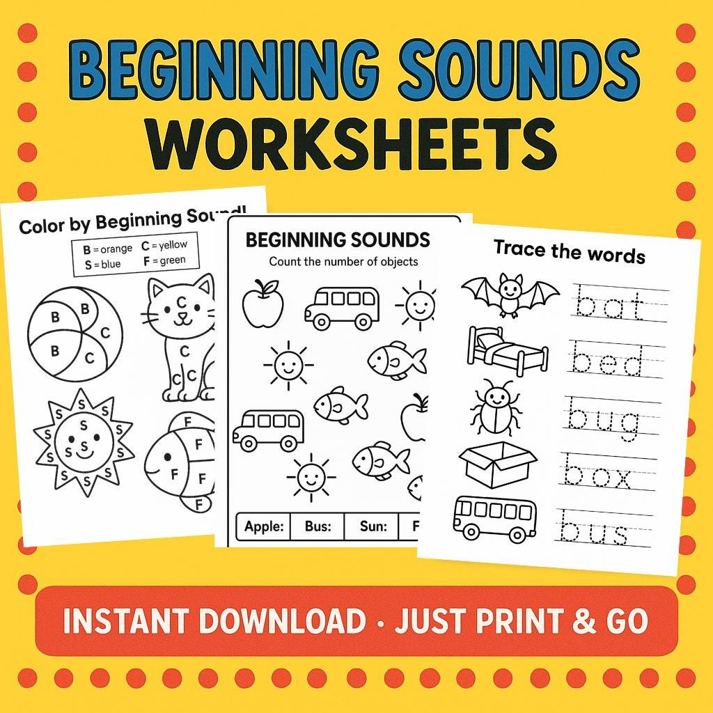 Beginning Sounds Letter B Worksheets – 3 Pages | Preschool Phonics ...