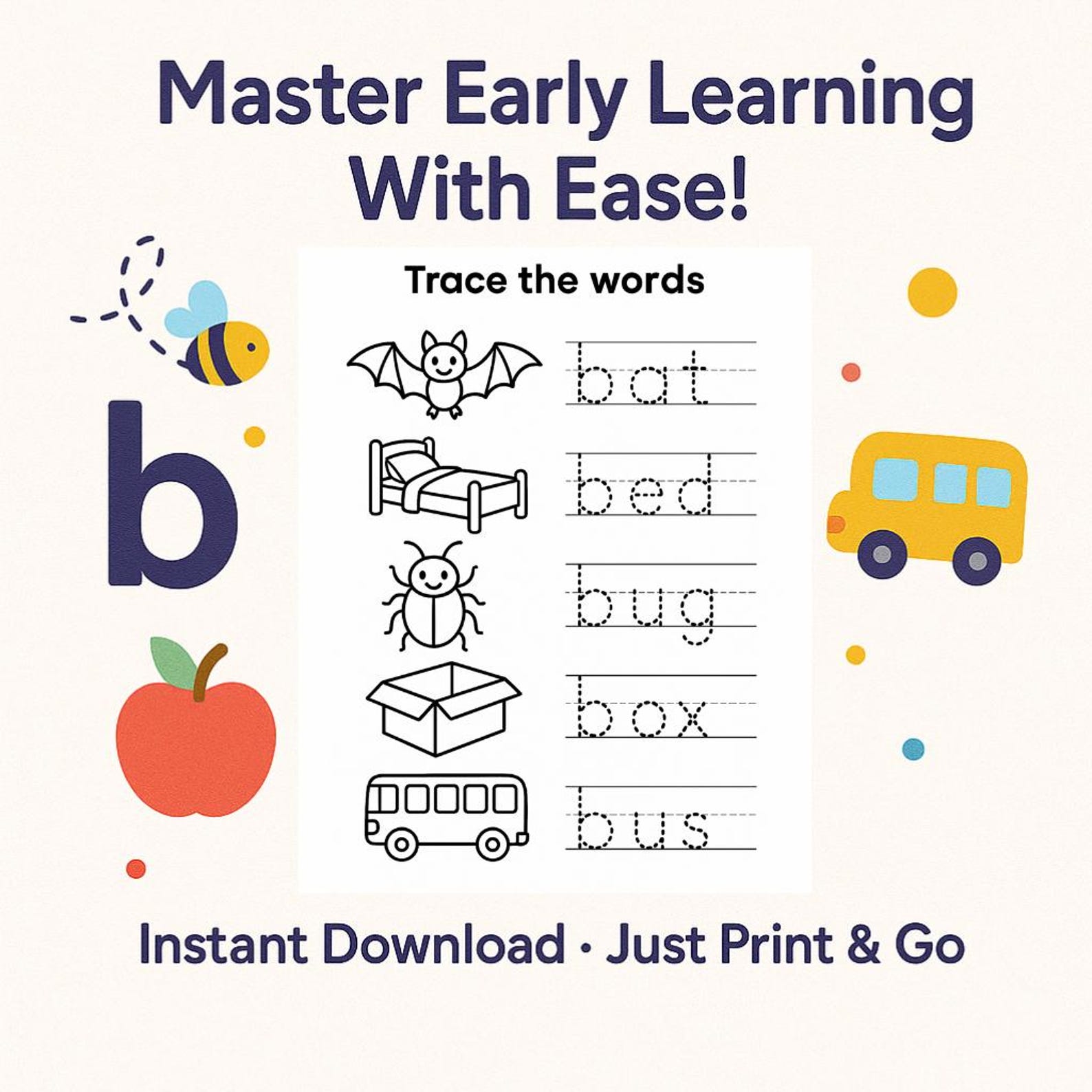 Beginning Sounds Letter B Worksheets – 3 Pages | Preschool Phonics ...