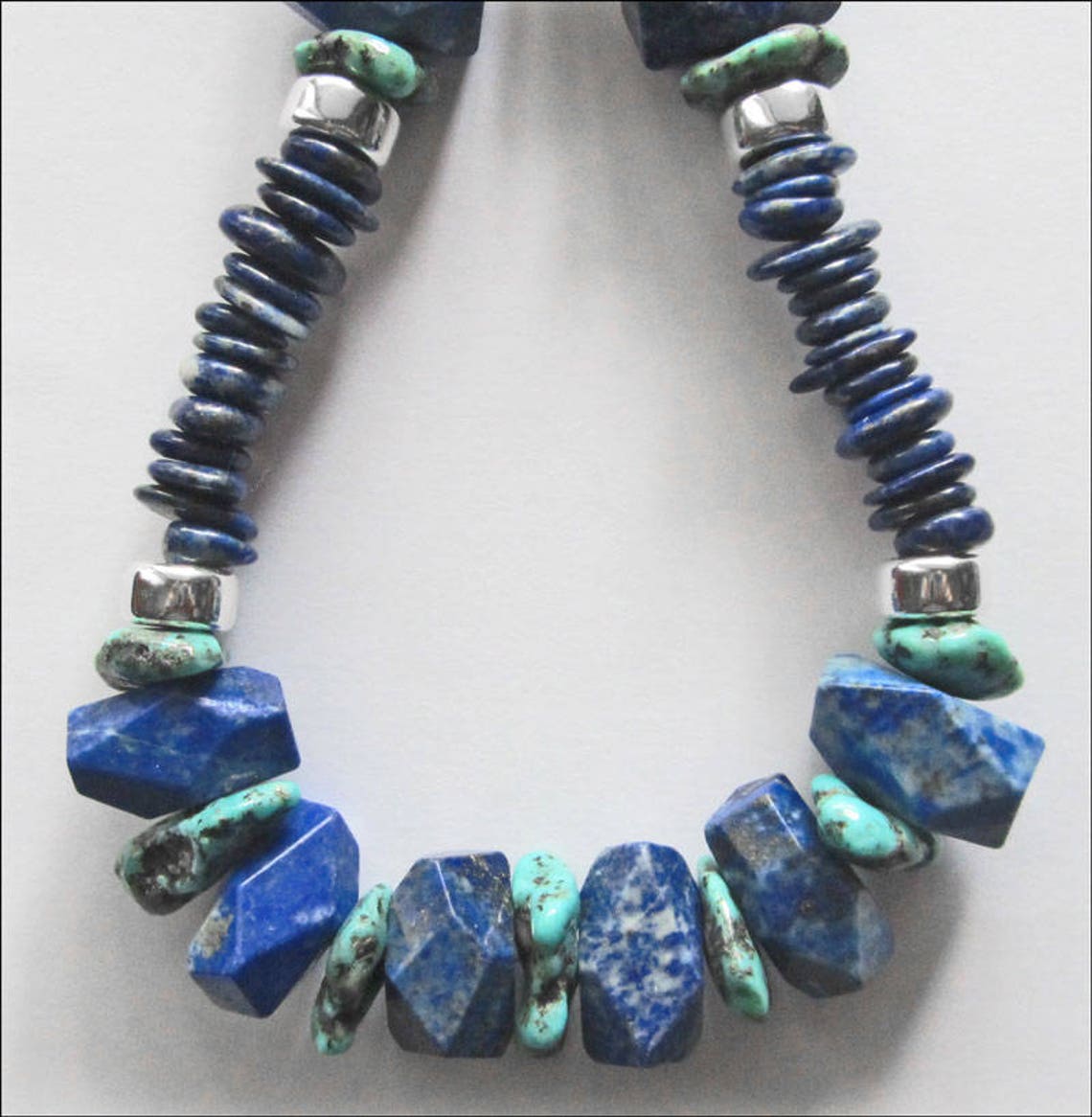 Colorful Lapis Lazuli & Turquoise Chunky Necklace - Etsy