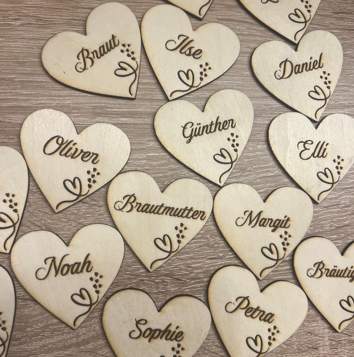 Heart Nameplates Made of Wood - Etsy