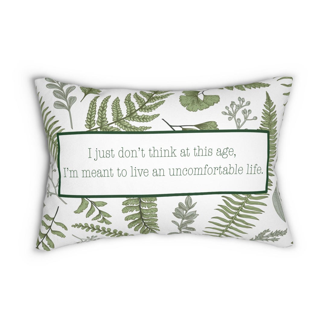Quote Pillow Uncomfortable Life Quote White Lotus Green Decorative ...