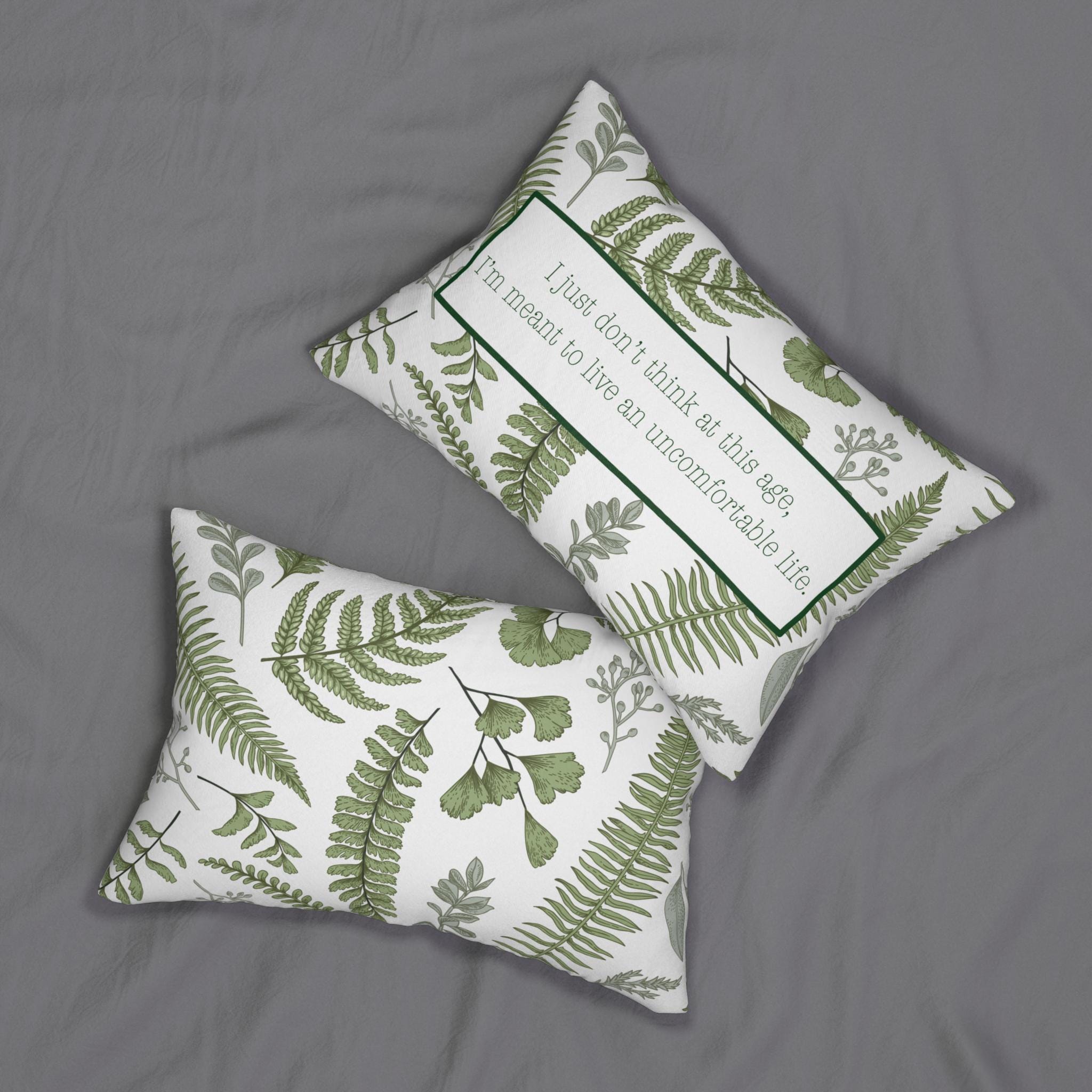 Quote Pillow Uncomfortable Life Quote White Lotus Green Decorative ...