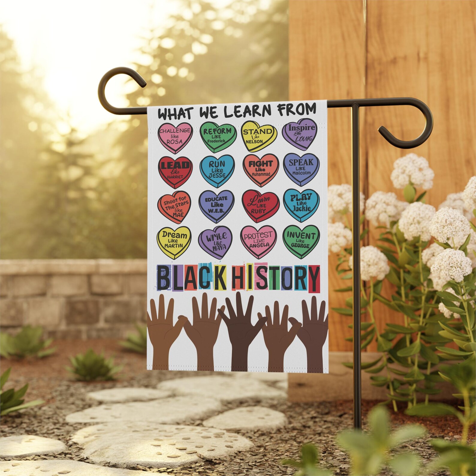 Black History Garden Flag Love Valentine's Candy Hearts Equality ...