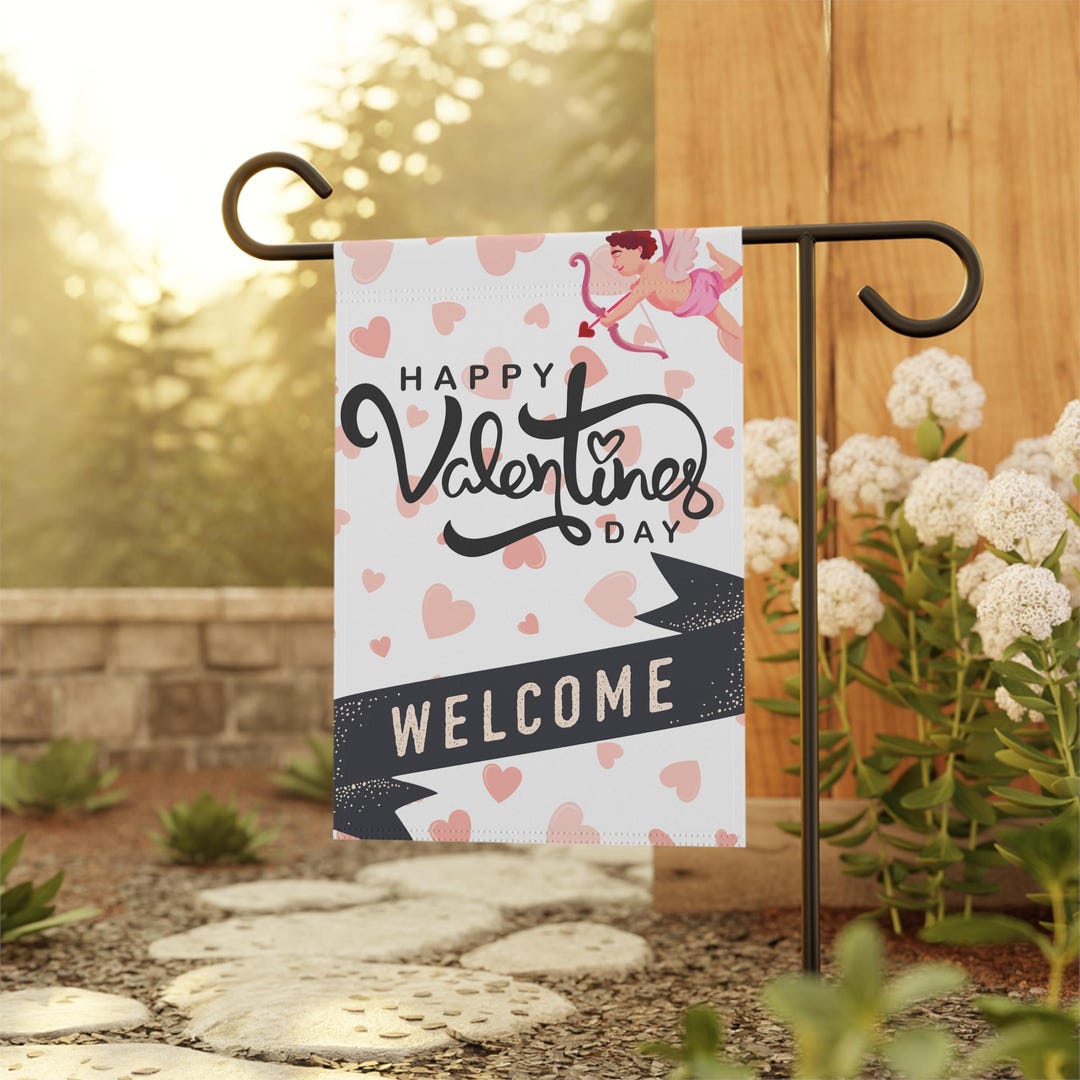 Garden Flag Cupid Valentine's Day Decor Valentine's Flag 100% Poly ...