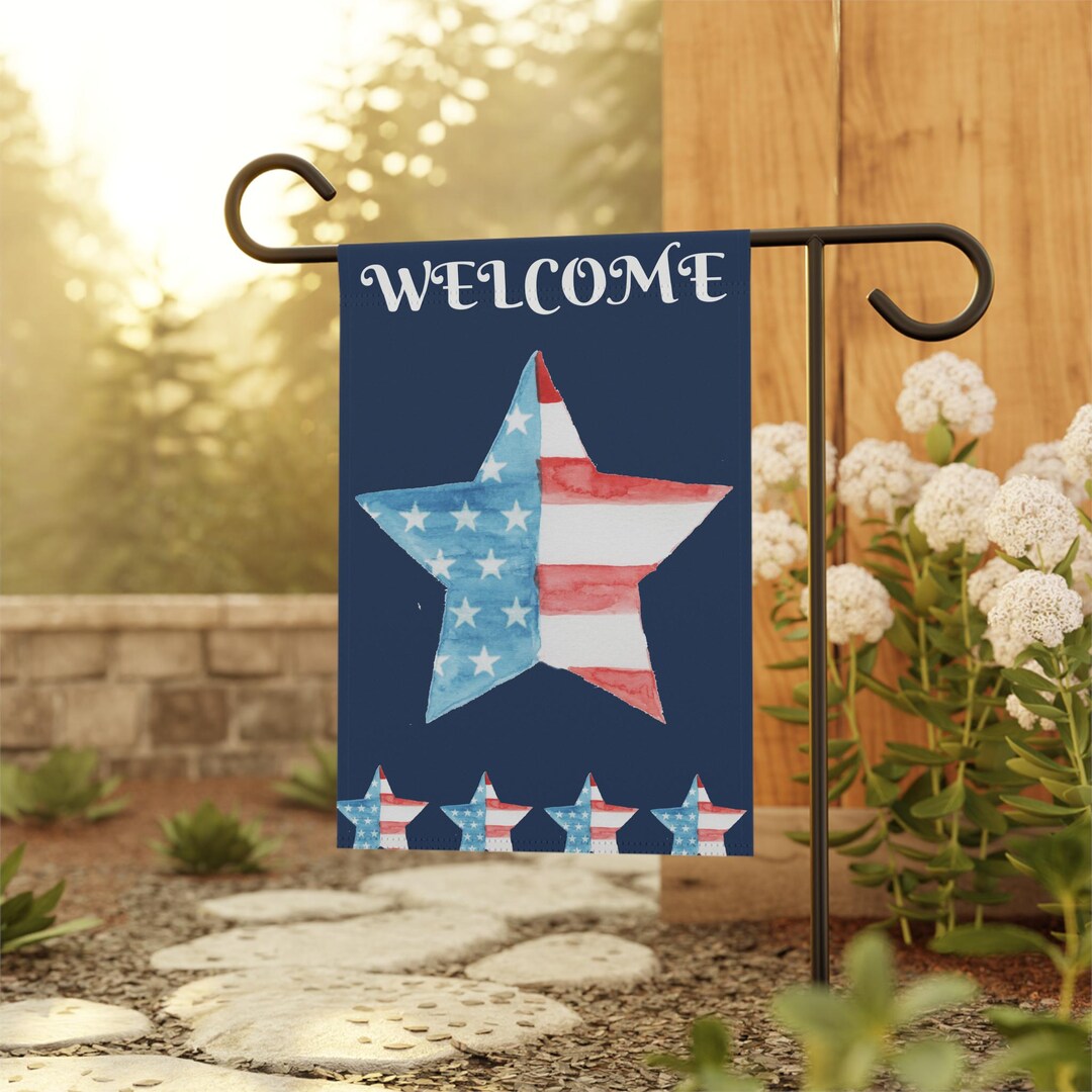 American Flag Welcome Garden Flag Welcome Garden Flag, Patriotic Home ...