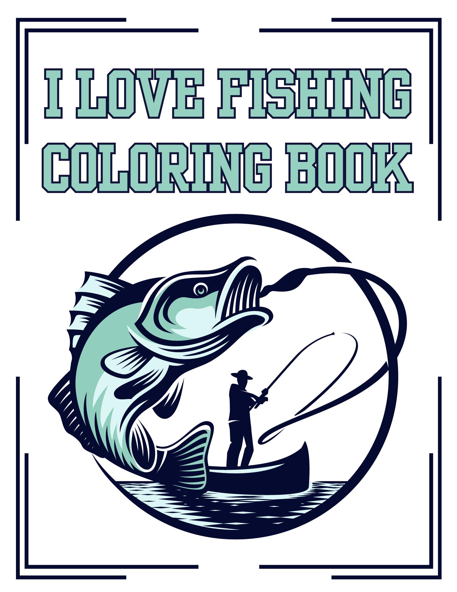 Fishing Coloring Book Digital Download Fishing Coloring Book for ...