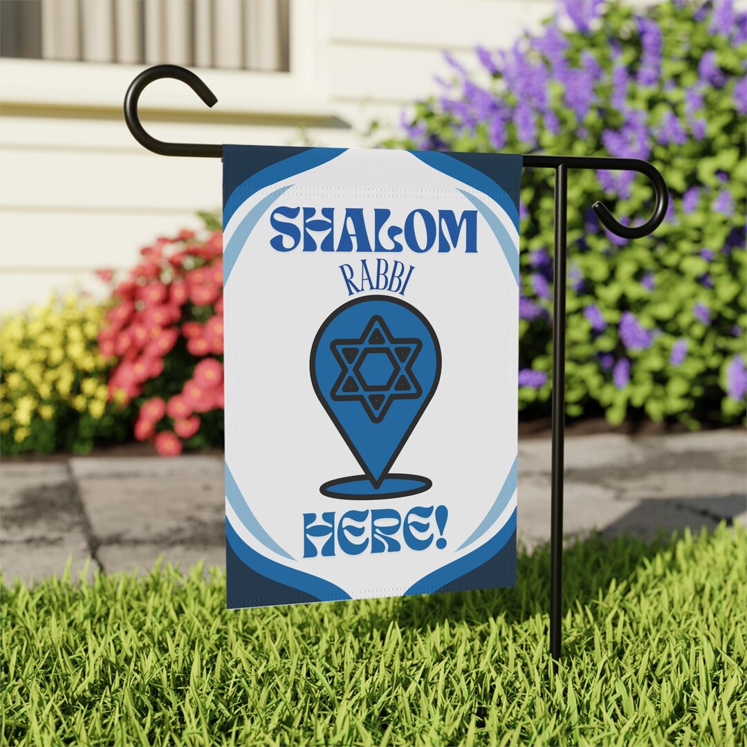 Shalom Jews Welcome Here Flag, Rabbi Flag, Garden Flag for Jewish Home ...