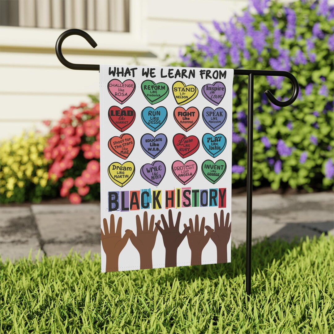 Black History Garden Flag Love Valentine's Candy Hearts Equality ...