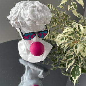 David Bust Woow Pop Art Michellangelo's David Sculpture Hand Painted 8 ...