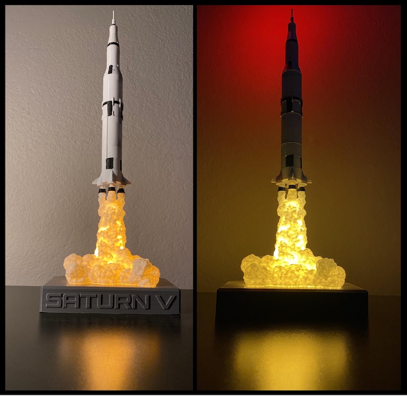 Saturn V Rocket Lamp Handmade Decorative Night Light Home or Office ...