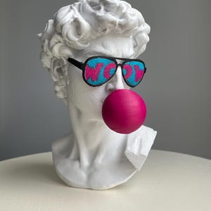 David Bust Woow Pop Art Michellangelo's David Sculpture Hand Painted 8 ...