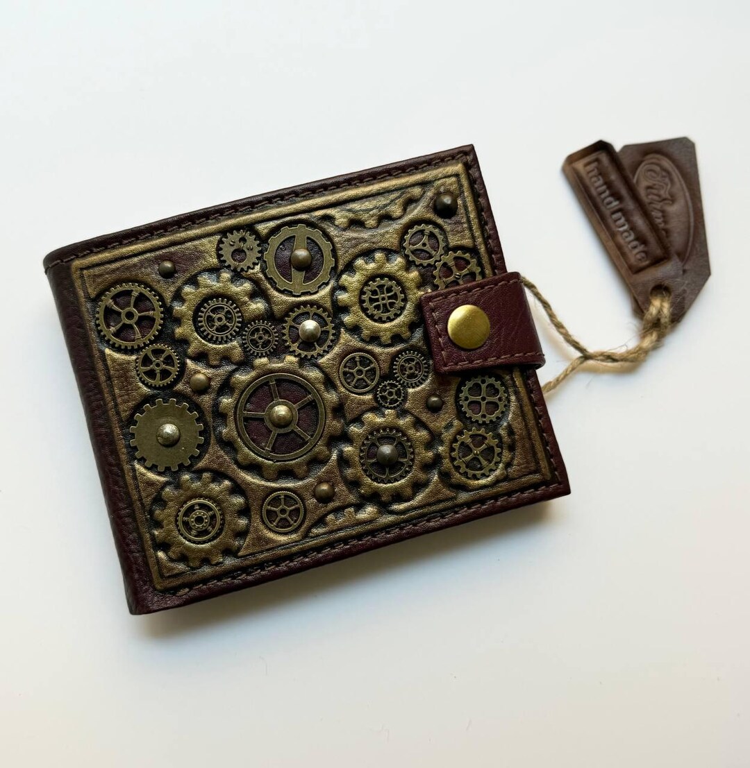 Steampunk Womens Wallet Engraved Small Leather Wallet for Women Cute ...