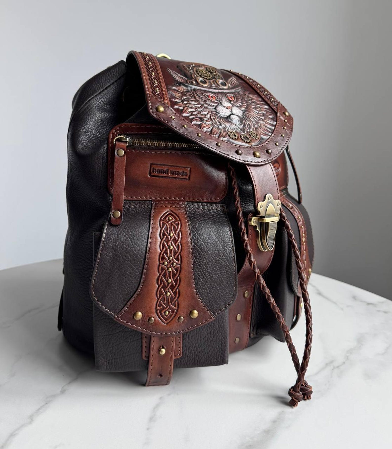 Steampunk Womens Leather Backpack Steampunk Decor Leather Backpack ...