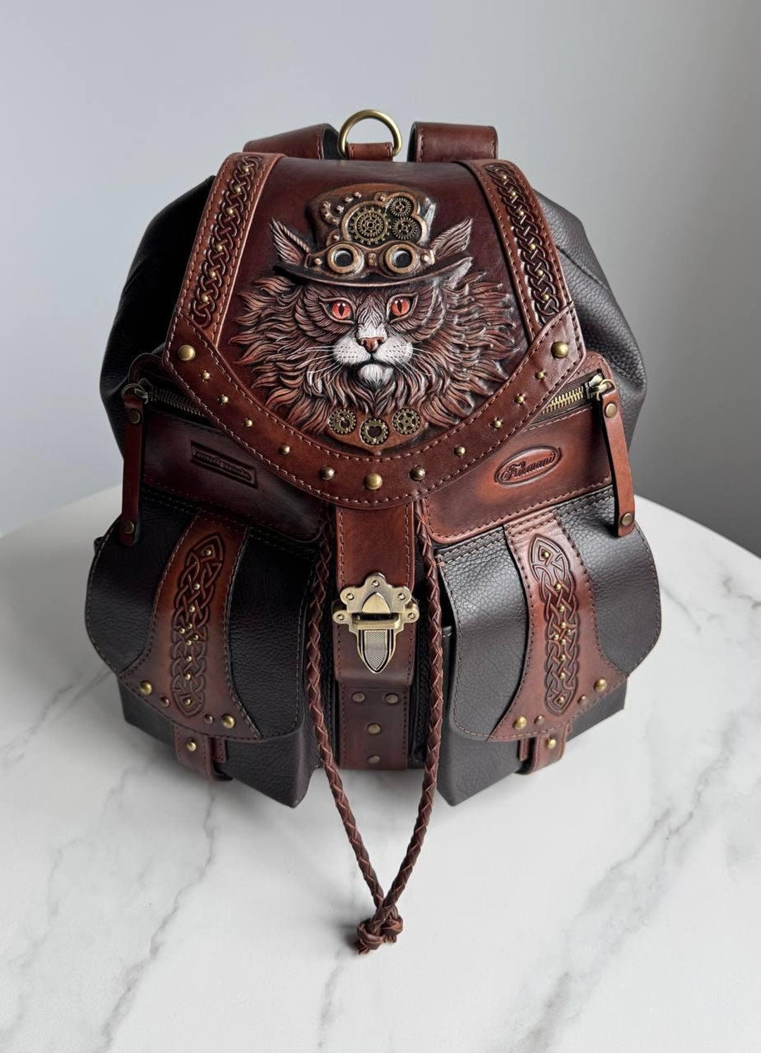 Steampunk Womens Leather Backpack Steampunk Decor Leather Backpack ...