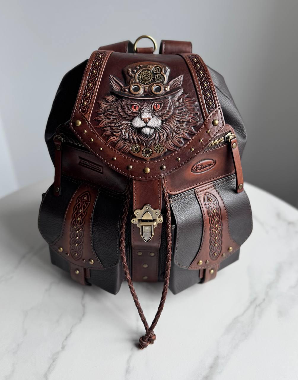 Steampunk Womens Leather Backpack Steampunk Decor Leather Backpack ...