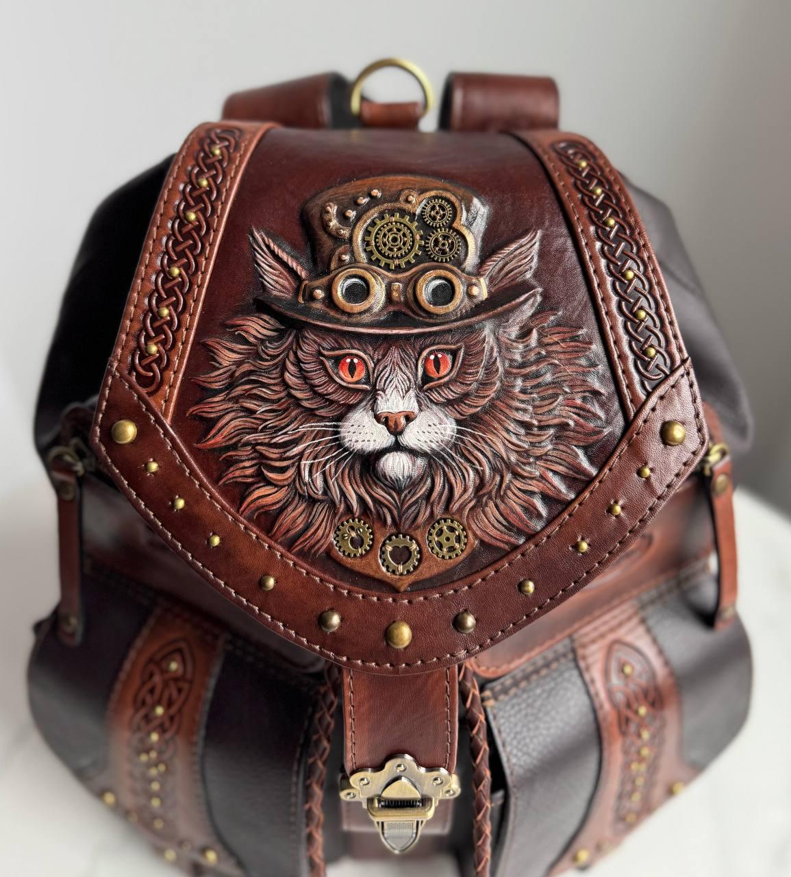 Steampunk Womens Leather Backpack Steampunk Decor Leather Backpack ...