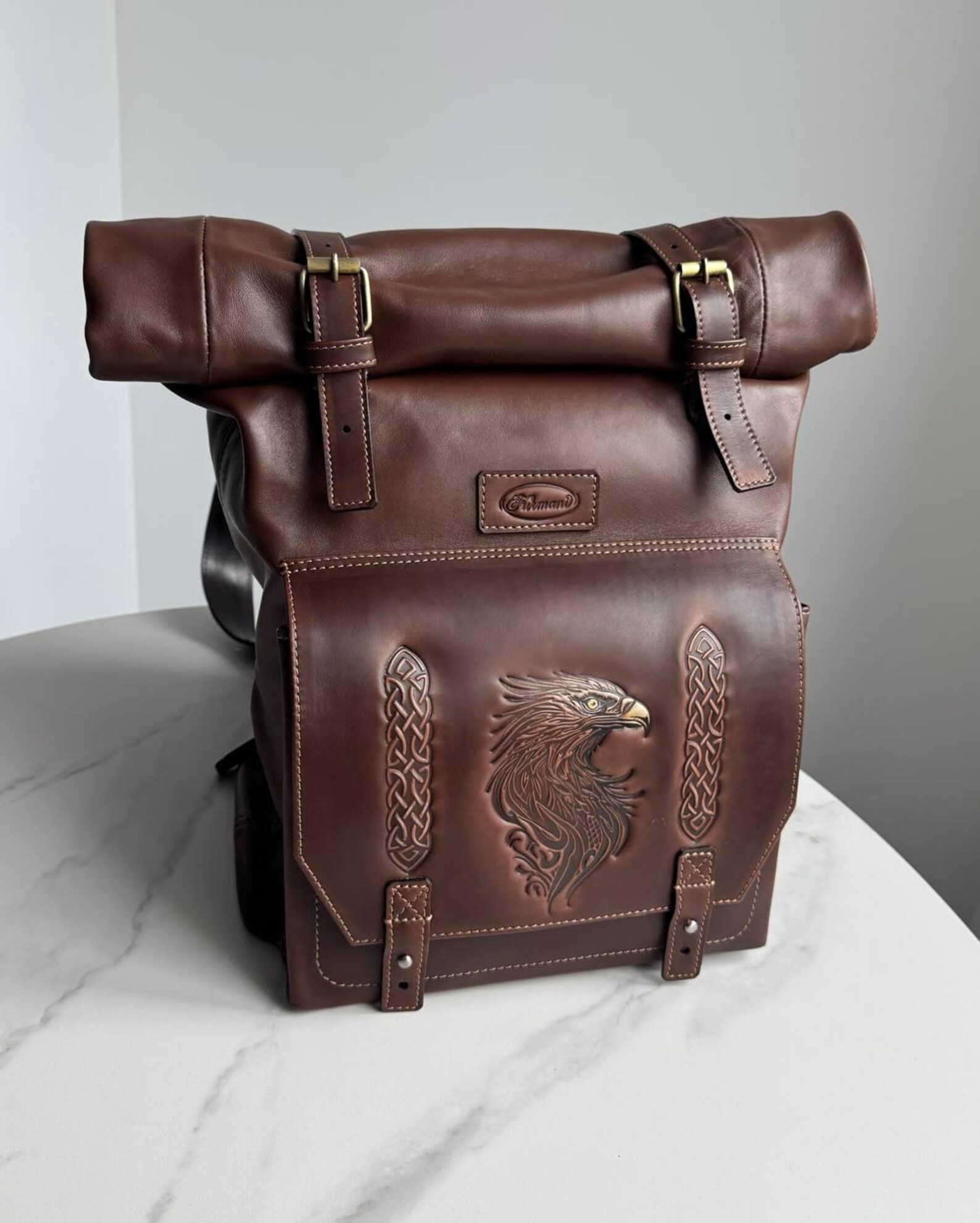 Eagle Mens Leather Convertible Backpack Leather Backpack Purse Men ...