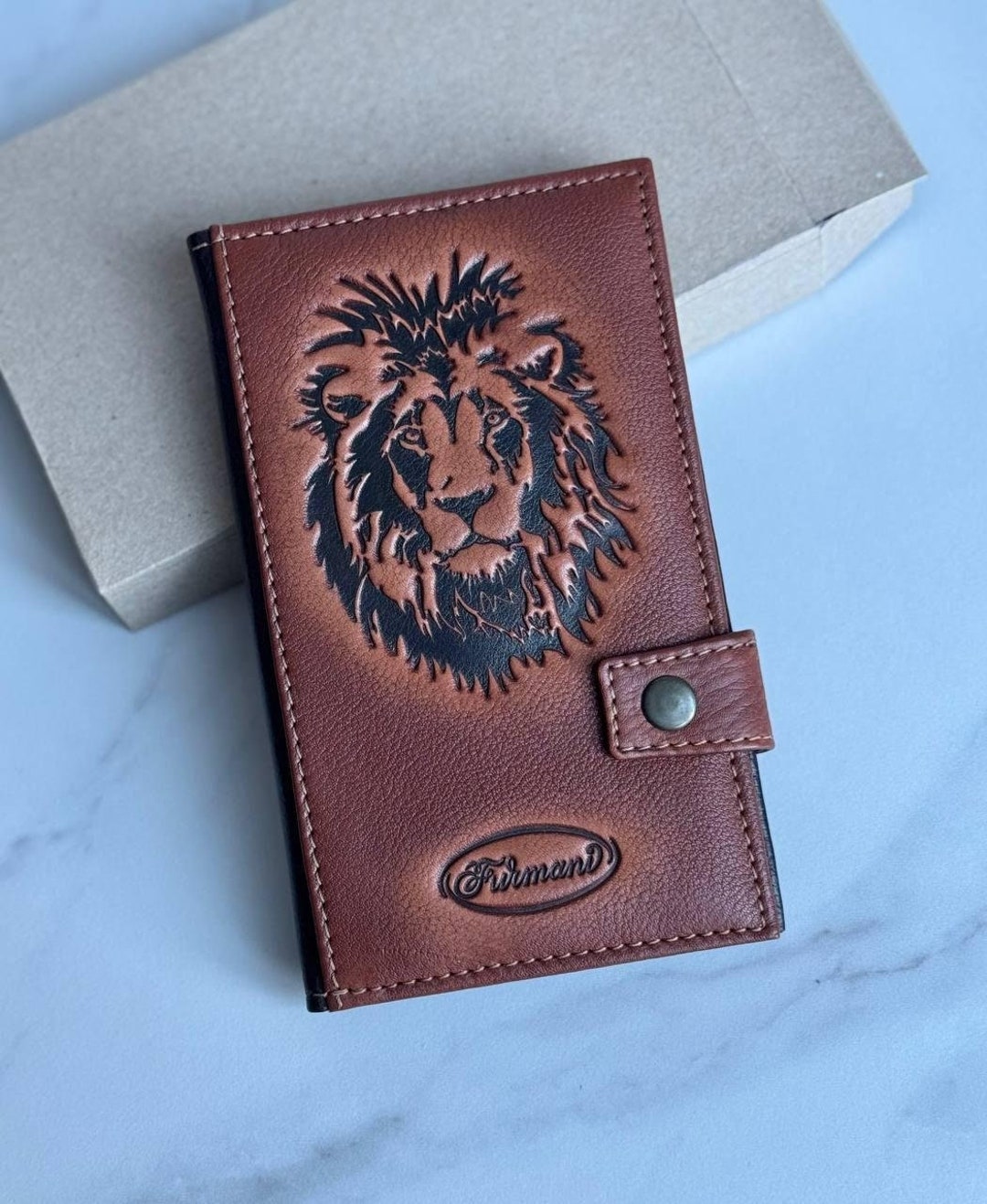 Leo Zodiac Sign Gifts Lion Mens Leather Wallet Business Card Holder ...