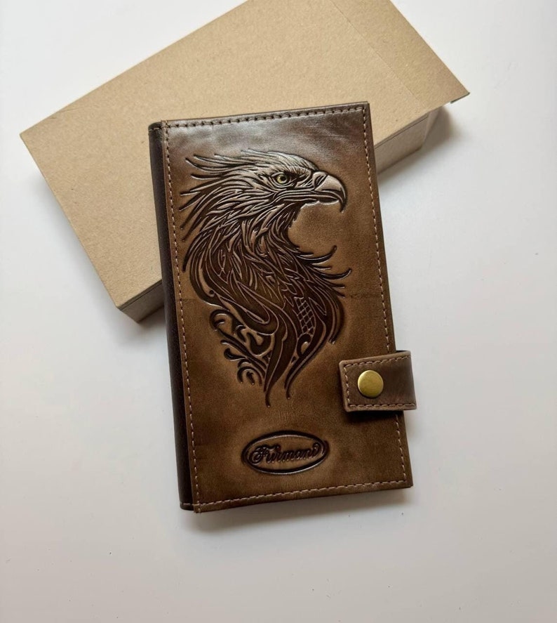 Eagle Mens Leather Wallet Business Card Holder Wallet Minimalist Slim ...