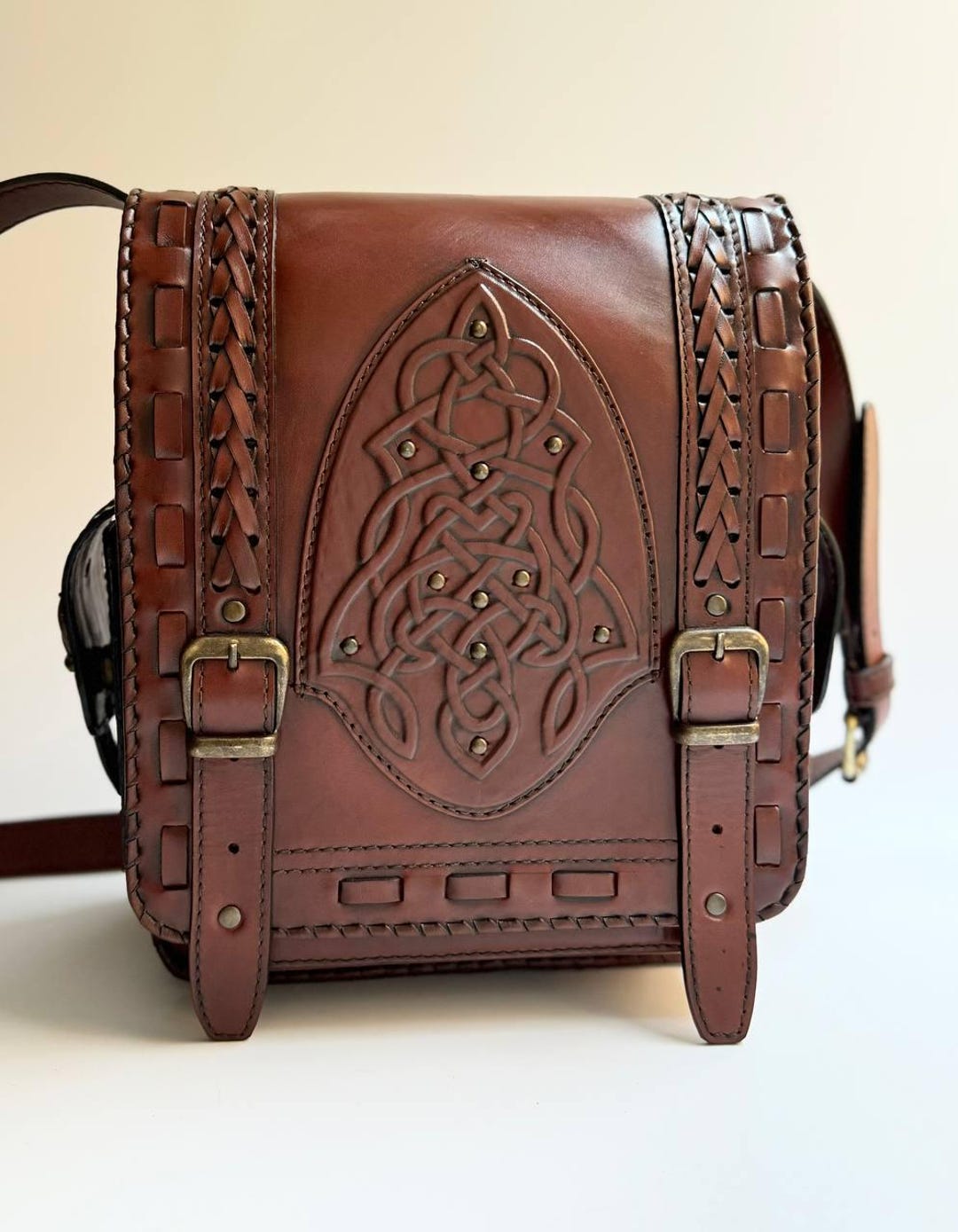 Celtic Mens Leather Crossbody Bag Mens Leather Shoulder Bag Leather ...