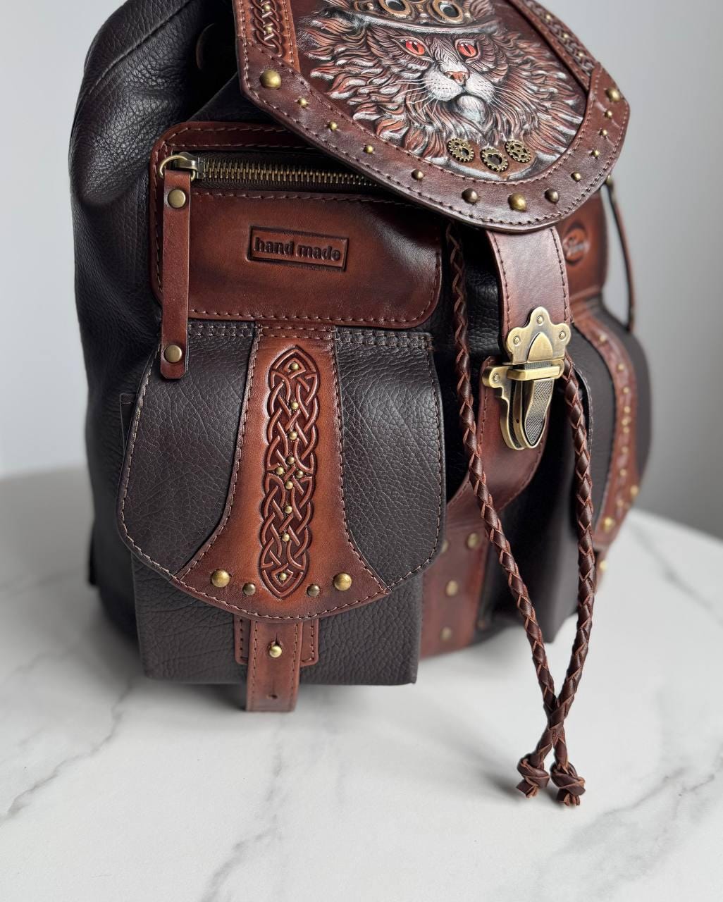 Steampunk Womens Leather Backpack Steampunk Decor Leather Backpack ...