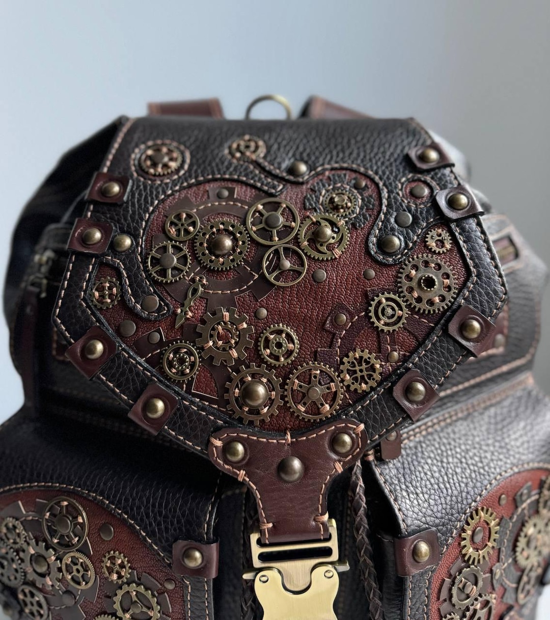 Steampunk Womens Leather Backpack Steampunk Decor Leather Backpack ...