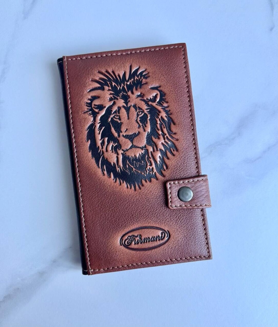 Leo Zodiac Sign Gifts Lion Mens Leather Wallet Business Card Holder ...