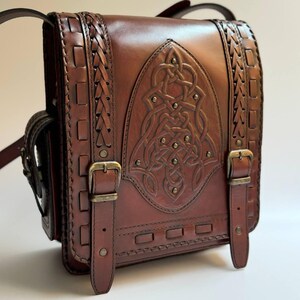 Celtic Mens Leather Crossbody Bag Mens Leather Shoulder Bag Leather ...