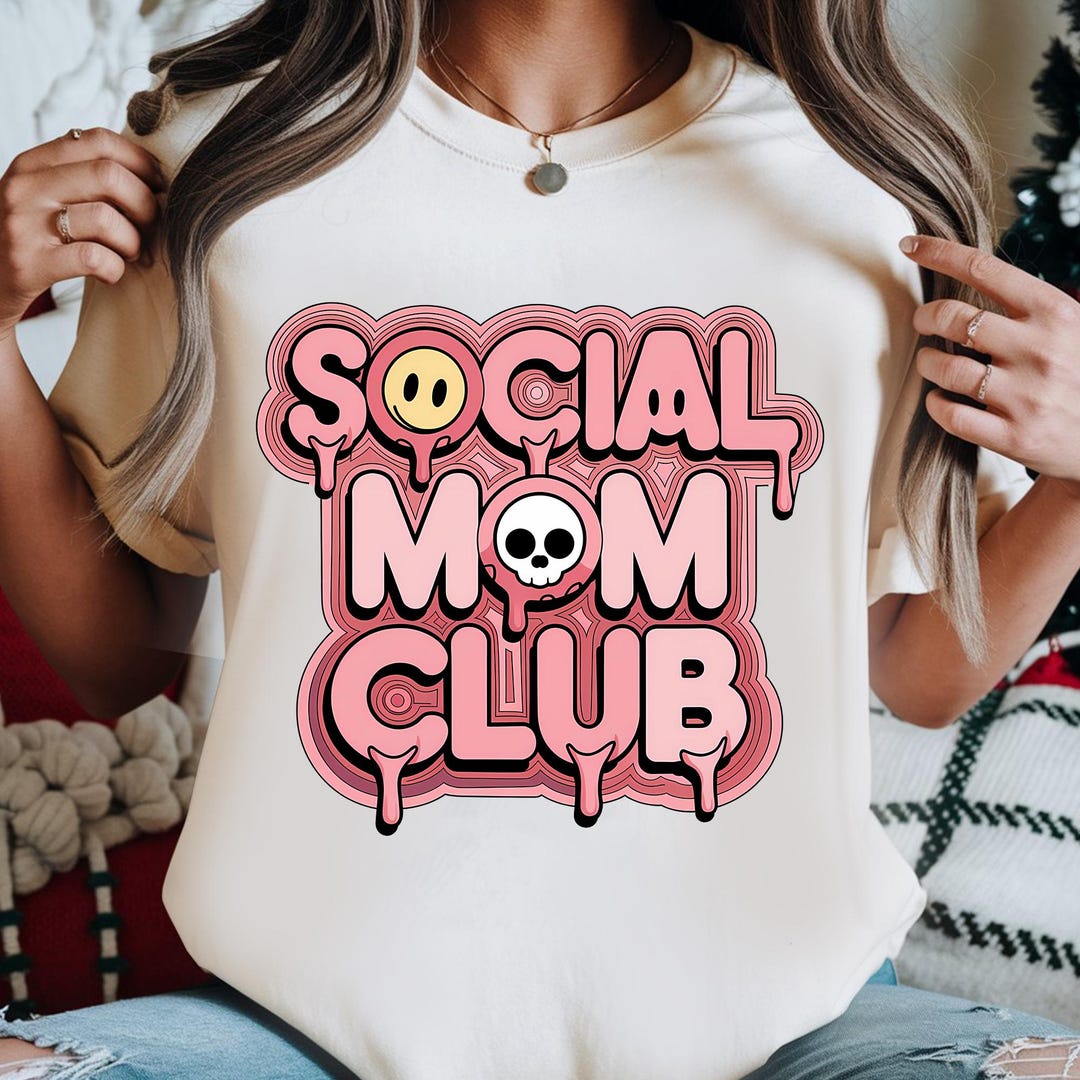 Social Mom Club Png, New Mom Shirts for First-time Moms, Mom Club T ...