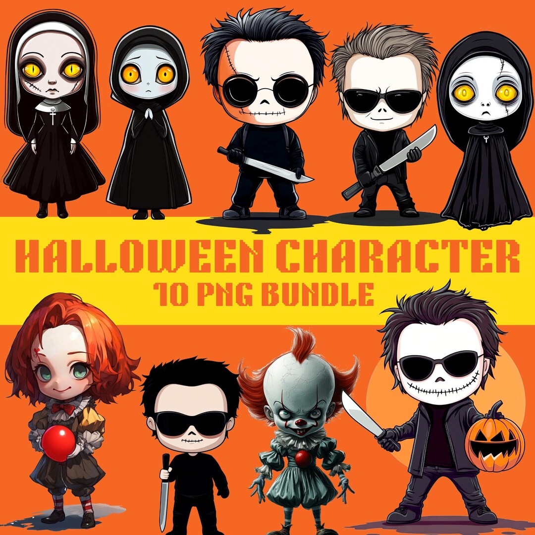 Halloween Horror PNG Bundle - Mini Horror Figures & Friends | Horror ...