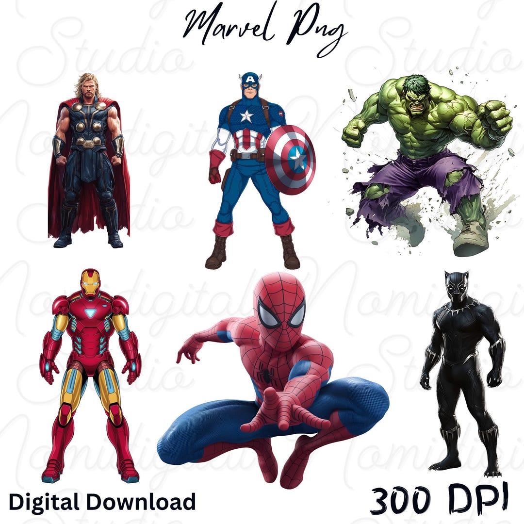 Superheroes PNG Bundle | Superhero Clipart Set | Instant Download ...
