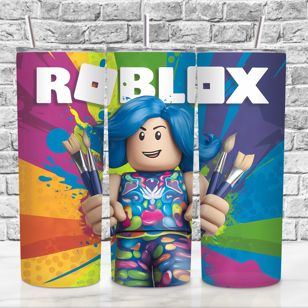 Roblox Game Character Tumbler Wrap PNG, 20 Oz Skinny Tumbler ...